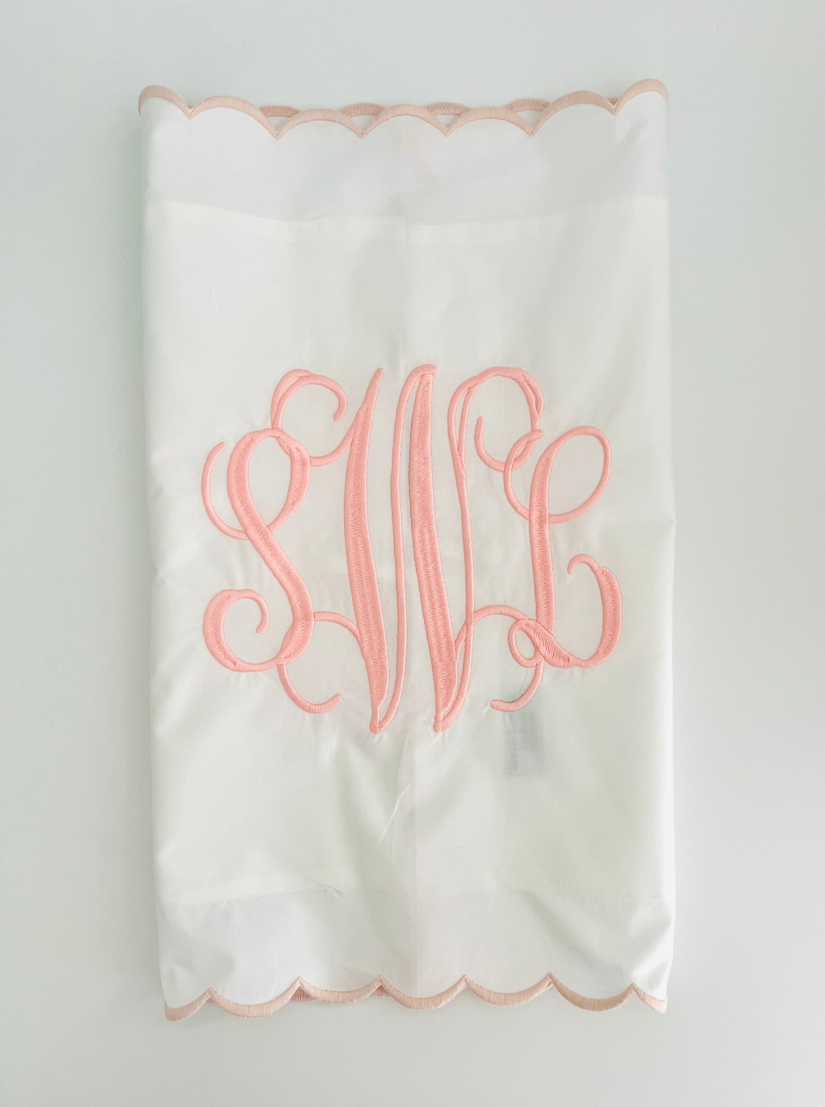 Pink Scalloped Boudoir Sham – Stephanie Miller Designs