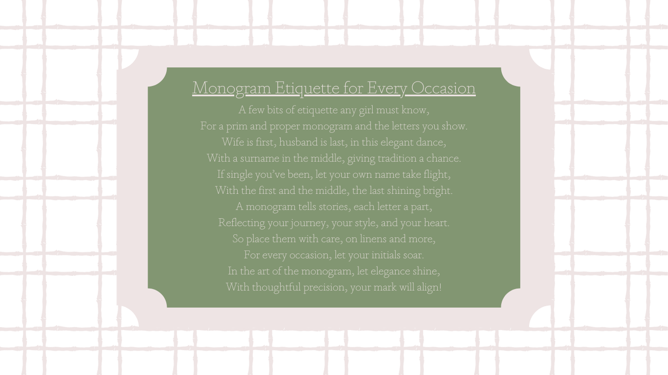 Monogram Etiquette – Stephanie Miller Designs